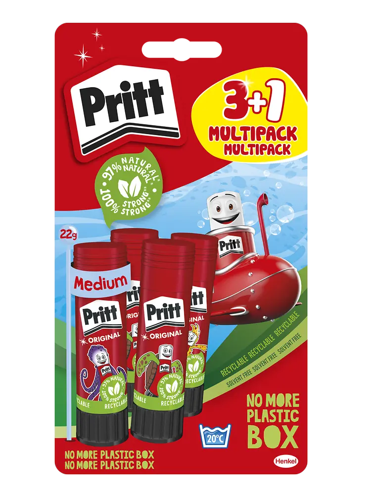 Pritt pioneers with plastic-free blister packs made from recycled paper